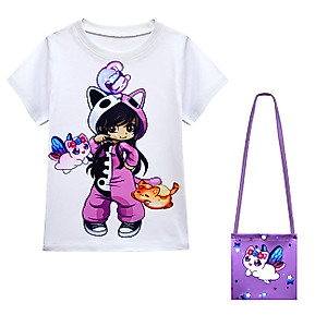 NOLLAM Fashion 3D Printing Game Short Dress Set Short Sleeve Shirt 3 Piece Set (purple, S)