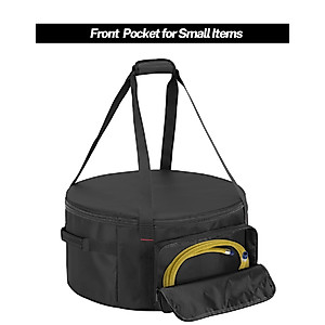 SAMDEW 21-Inch Outdoor Fire Pit Bag Compatible with Outland Firebowl Model 863 864, Firebowl Travel Carrying Case for 21-Inch Diameter Propane Gas Fire Pit, Black, Bag Only