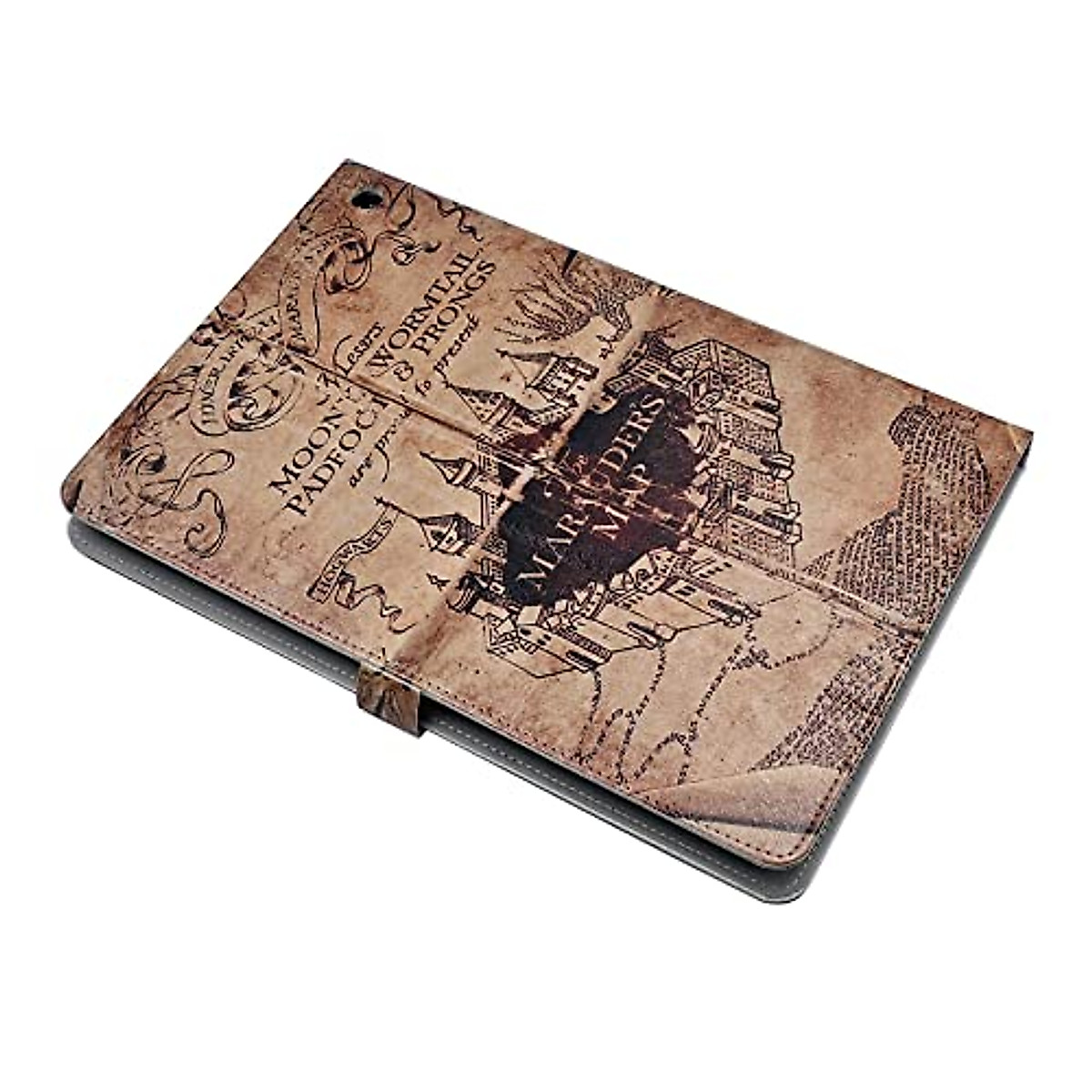 YHB Case for Amazon Fire HD 10 & HD 10 Plus Tablet (11th Generation 2021 Release), Premium PU Leather Folding Stand Multiple Viewing Angles Protective TPU Cover, Marauder's Map Vintage