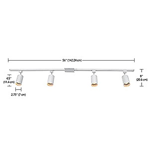 Globe Electric 59740 Tribeca 4-Light 56" Track Lighting Kit, Matte White
