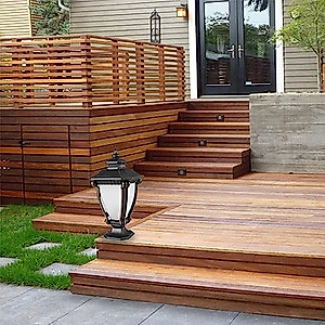 UYTTLHK Simple and Creative Post Light, Country Style Outdoor Post Lights, Industrial Style Lighting Fixture with Frosted Glass Shade, Cast Aluminum E26 Socket Post Lamp Deck Garden