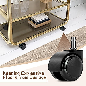 Office Chair Wheels 2 Inch Chair Wheels 5PCS Wheels for Office Chair Office Chair Caster Wheels Replacement Floor Protecting Smooth Rolling Heavy Duty Computer Gaming Desk Universal Fit Standard Size