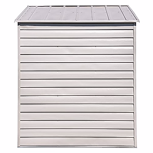 Arrow Select 8' x 6' Outdoor Lockable Steel Storage Shed Building, Flute Grey
