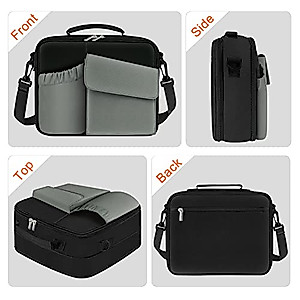 TORRYZA Kids Lunch Box,Expandable Lunch box for Men/Boys,Insulated Lunch Bag for Kids,Double Insulated with 2 Reusable Storage Bags & 2 Ice Packs,Lunch Tote Bag for Office/Picnic-Grey&Black
