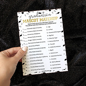 DISTINCTIVS Graduation Party Game Bundle: Mascot Match-Up & Think Quick - Class of 2025, 25 Count Grad Party Supplies