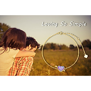 WSX Solid Gold 14k Heart Bracelets for Women Heart Arrow Charm Bracelet Birthday Graduation Best Firend Gift