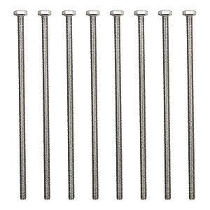 TOUHIA M6 x 150mm Hex Head Screws Bolts Fully Threaded Stainless Steel Screw Set - Pack of 8
