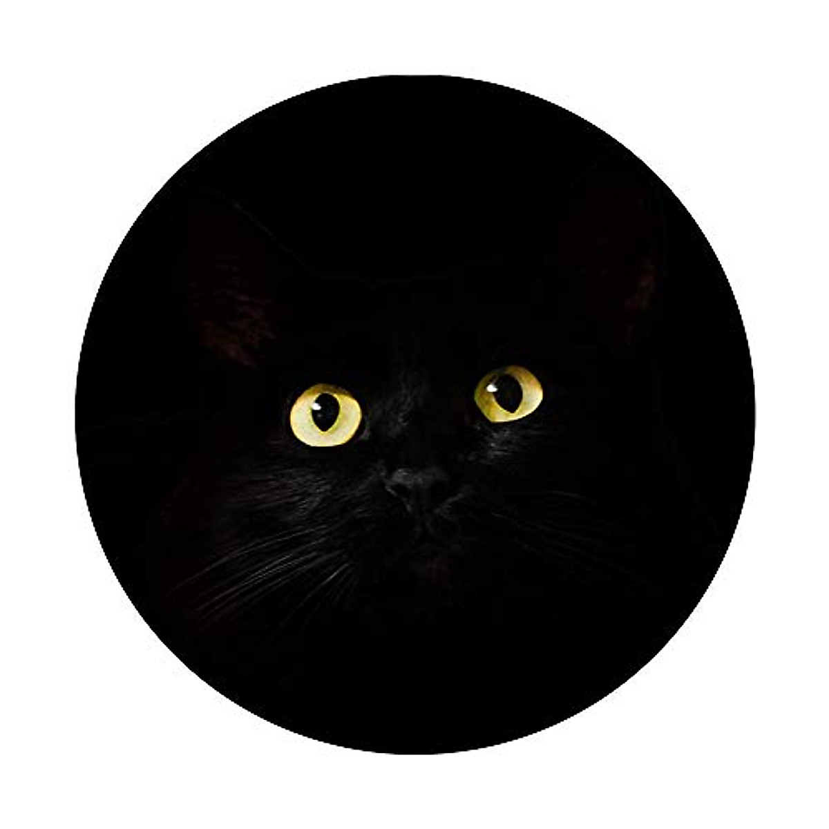 black cat yellow eyes cat owner cat lover gifts for women PopSockets PopGrip: Swappable Grip for Phones & Tablets