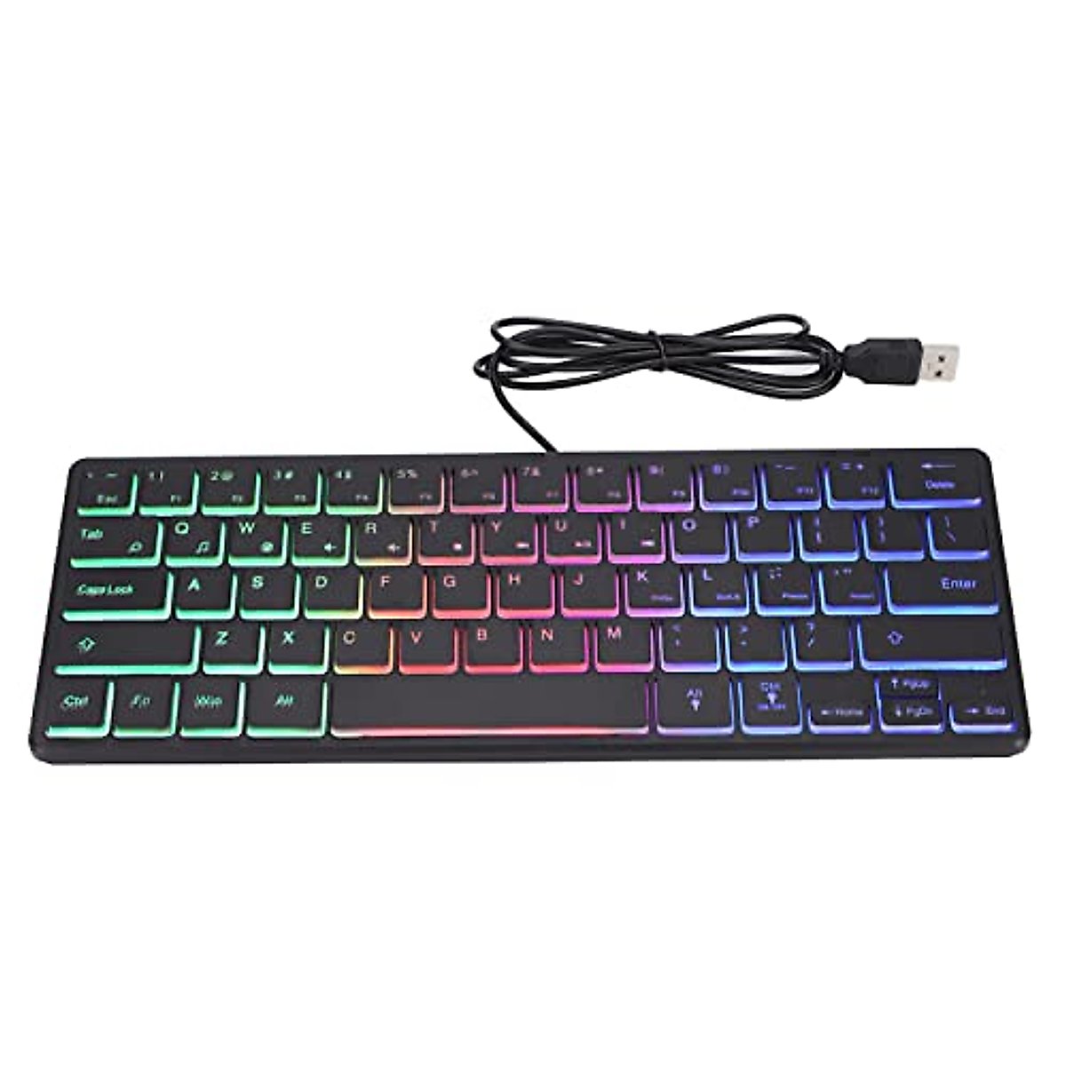 Byged Wired Gaming Keyboard, 64 Keys Mini RGB Keyboard 3 Backlights Desktop Notebook Computer Keyboards with Long Service Life, for Desktop Laptop