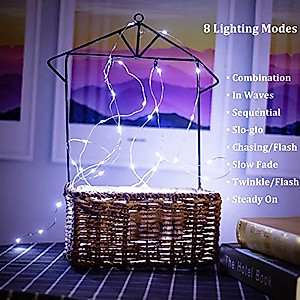 Hemasxing 2 Pack Solar Fairy Lights Waterproof Outdoor, 33ft 100 LED 8 Modes Solar String Lights for Porch Balcony Garden Patio Christmas Decoration (White)