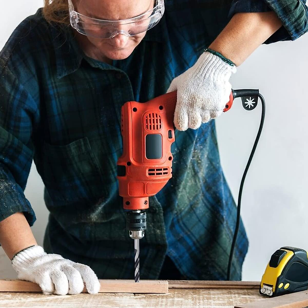 Hymnorq Brad Point Wood Drill Bits 8PC Set, Metric Size 3mm-10mm by 1mm in Index Case, High-Carbon Steel, Perfect for DIY Woodworking Carving Engraving Drilling