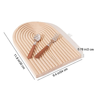 Enkrio Boho Wooden Rainbow Arch Tray Decorative Wood Charcuterie Board Wood Serving Boards for Kitchen Home Decor