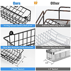 GUUKAR Spice Rack Organizer Wall Mount, Spice Organization Storage Shelf for Cabinet Door, 2 Packs Wall Spice Rack Saving Space for Kitchen, Black
