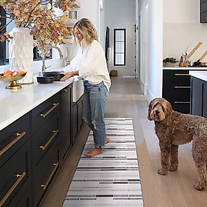 FRESHMINT Farmhouse Stripe Anti-Fatigue Kitchen Mat Set of 2, Cushioned Foam Kitchen Mats for Floor, Waterproof Non Slip Comfort Mat, Modern Kitchen Rug for Kitchen Decor, Sink, Laundry, Office