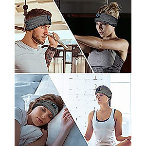Perytong Sleeping Headphones Bluetooth Headband, Soft Sleep Headphones Headbands,Long Time Play Sleeping Headsets with Built in Speakers Perfect for Workout,Running,Yoga,Travel
