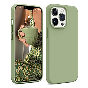 AOTESIER Magnetic for iPhone 13 Pro Max Phone Case, [Compatible with MagSafe][Military Shockproof Protection] Silicone Case with Soft Anti-Scratch Microfiber Lining, 6.7 inch, Tea Green