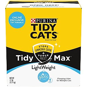 Purina Tidy Cats Clumping, Lightweight, Multi Cat Litter, Tidy Max Glade Clear Springs Formula - 17 lb. Box