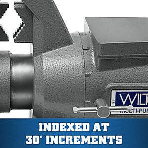 Wilton 6-1/2" Multi-Purpose Bench Vise, 360° Rotating Head & Base, 6" Max Opening (650P)