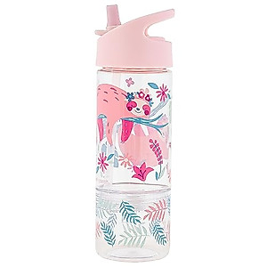 Stephen Joseph SIP and Snack Sloth Bottle Combo Bottle 350ml + Snack Cup 104ml, 2.5”x 8.25” (6.3cm x 2cm), Pink