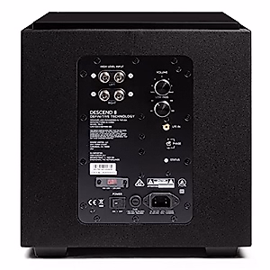 Definitive Technology Descend DN8 8" Subwoofer (2021 Model) - Digitally Optimized for Movies & Music, New 3XR Architecture, 500W Peak Class D Amplifier & (2) Pressure-Coupled 8" Bass Radiators, Black