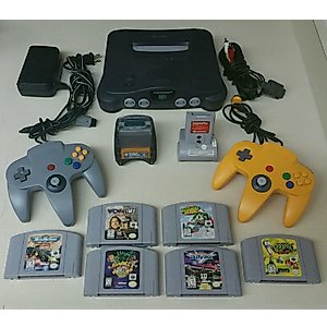 Nintendo 64 N64 Bundle with 2 Controllers, Transfer Pack, Tremor Pack & 6 Games