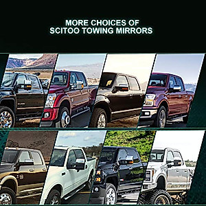 SCITOO Towing Mirrors Exterior Mirrors fit for Chevy for GMC 2007-2013 for Silverado/for Sierra Pair Rear View Mirrors with Power Control Heated Turn Signal Backup Light Manual Telescoping Folding