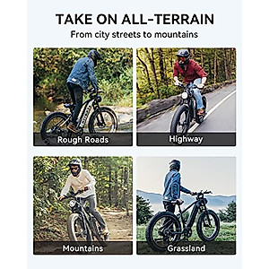 Heybike Brawn Electric Bike for Adults 48V 18Ah Removable Battery Ebike with 750W Motor, 28MPH Max Speed, Hydraulic Front Fork 26" Fat Tire (Brawn-Green, Green)