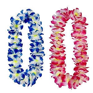 8PCS Hawaiian Leis Luau Party Decorations Tropical Party Favors Lei Hawaiian Flower Perfect for Hawaiian Luaus Party Birthday Party Favors.