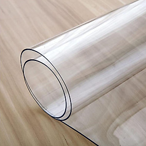 Clear PVC Desk Chair Mat 1.5mm Transparent floor mat Vinyl Floor Protector Mat,Chair Mat-PVC Transparent Non-Slip Durable Floor Protector Mat for Office Home Hard Floor Carpet,110/130/150cm wide for O