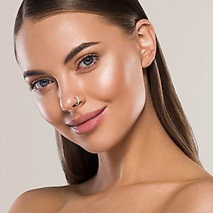 AVNIS Helix Ring Hoop ?€“ Premium Stainless Steel Hinged Nose Ring Hoop ?€“ 16G Opal Stone Septum Ring ?€“ Tragus Earrings for Women ?€“ Versatile Nose Piercing Jewelry