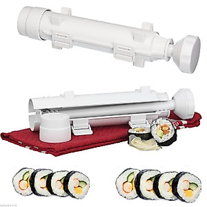 Sushi Roll Making Kit - Homemade Sushi Rolls Made Easy by Sushi Roller Kit, Best Sushi Maker Machine Set, Plastic Sushi Bazooka