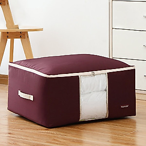 Oululu Oxford Storage Bag for Quilt Blanket Clothes Comforter (Wine Red, XL)