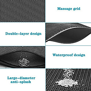 Small Cat Litter Box Mat: Easy Clean Kitty Litter Trapping Mat for Floor, Plastic Cat Box Pad (15 * 24in, grey, 1p)