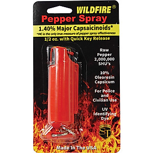 1/2 Oz Wildfire 1.4 Percent MC Hard Case Key Chain Pepper Spray Bundle - Choice of Colors - Lot of 6 Pieces (Mixed Wildfire)