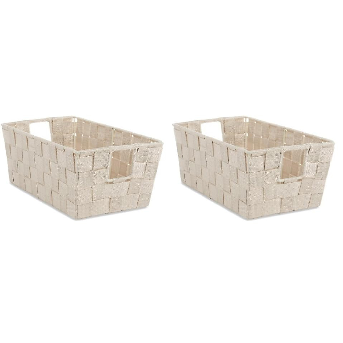 Whitmor Woven Strap Small Latte Shelf Tote, 1 Count (Pack of 2)