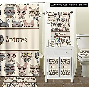 RNK Shops Hipster Cats Waste Basket - Double Sided (Black) (Personalized)