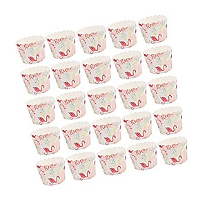 UPKOCH 100pcs Random Dessert Liners Pattern Cuake Festival Hard Accessory Holder Party Flamingo Containers Home -friendly Colorful Cups for Cake Baking Wrappers Muffin Design Small Cup