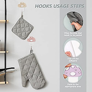 STOBAZA 3 PCS Decorative Wall Hooks Mushroom Wall Hooks Adhesive Sticky Hooks for Bedroom Bathroom Door Wall Shower Ball Hat Coat