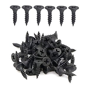 IMScrews 100pcs #6 x 5/8" Flat Head Phillips Drywall Screws Fine Thread Sharp Point Wood Screw, Carbon Steel 1022A, Black Phosphate