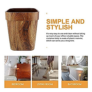 Cabilock Desk Waste Basket Wooden Garbage Bin Paper Waste Basket 13 Gallon Trash 13 Gallon Trash Can Wood Garbage Can Office Garbage Wood Trash Kitchen Dustbin Garbage Storage Bucket Desk Garbage Bin