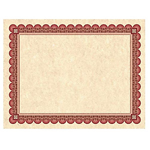 Southworth® Foil-Enhanced Parchment Certificates, 8 1/2" x 11", 24 lb, Copper/Red/Brown, Pack of 25
