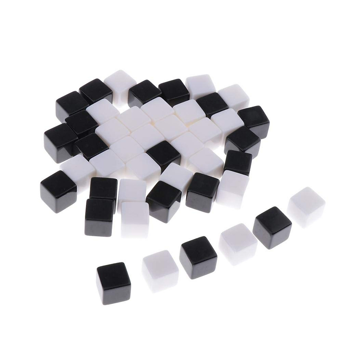 LoveinDIY 16MM Acrylic Blank Cubes for Classroom Board Games, DIY Sticker, Math Counting Teaching, Party Favor, Fun, 50PCS,
