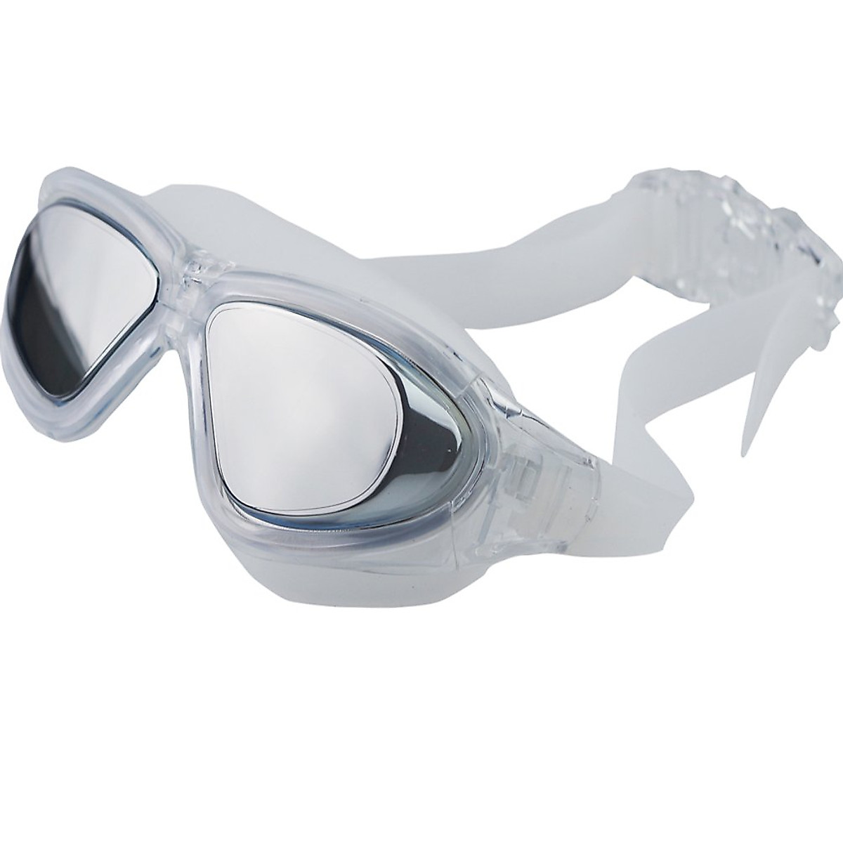 Qishi Super Big Frame No Press The Eye Swimming Goggles for Adult (White)