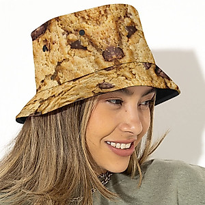 Chocolate Chip Cookie Bucket Hat Summer Beach Sun Hat Packable Fisherman Cap