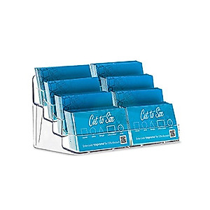 SOURCEONE.ORG 8 Pocket Desktop Clear Acrylic Business Card Holder