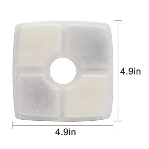Wonder Creature Cat Fountain Filter for Cubic Cat Water Fountain, 4 Carbon Filters 2 Foam Filters Pack, Elliptical Cat Fountain Filter
