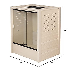 New Age Pet ECOFLEX Maple Chameleon Madagascar Vertical Reptile Habitat Lounge - Durable, Non-Toxic Wood Plastic Composite, Extra Height, Deep Floor, Removable Sliding Glass Doors with Lock