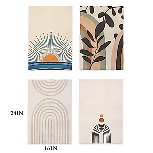 QODUNG Boho Sun Rainbow Mountains Tropical Plants Soft Kitchen Towels Dishcloths 16x24 Inch Set of 4,Bohemia Drying Cloth Hand Towels Tea Towels for Dorm,Boho Lover Gift