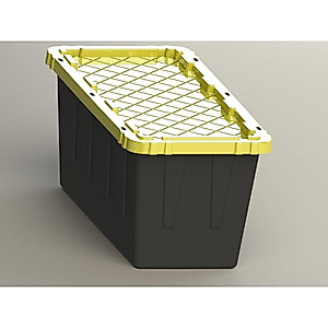 55 Gal. Tough Polypropylene Plastic Storage Tote in Black (Pack of 4)