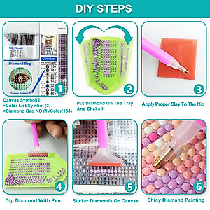 DIY 5D Diamond Painting Kits for Adults, Full Drill Diamond Embroidery Kits for Adults Cross Stitch Crystal Rhinestone Pictures Arts Craft Home Wall Decoration, 12x16 Inch